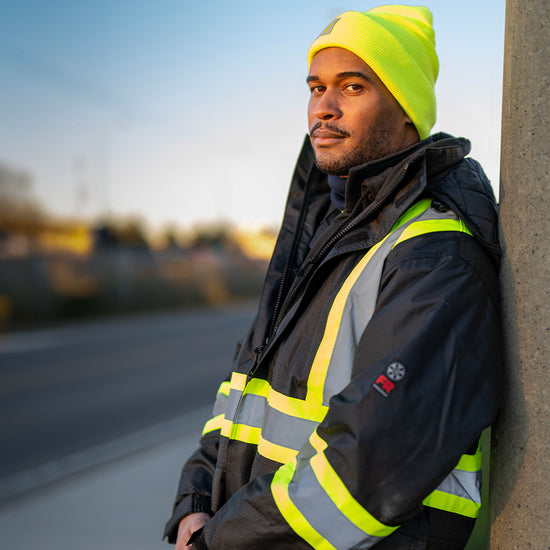 Forcefield Hi Vis Hooded Buffalo Plaid Quilt-Lined Flannel Shirt Jacke ...